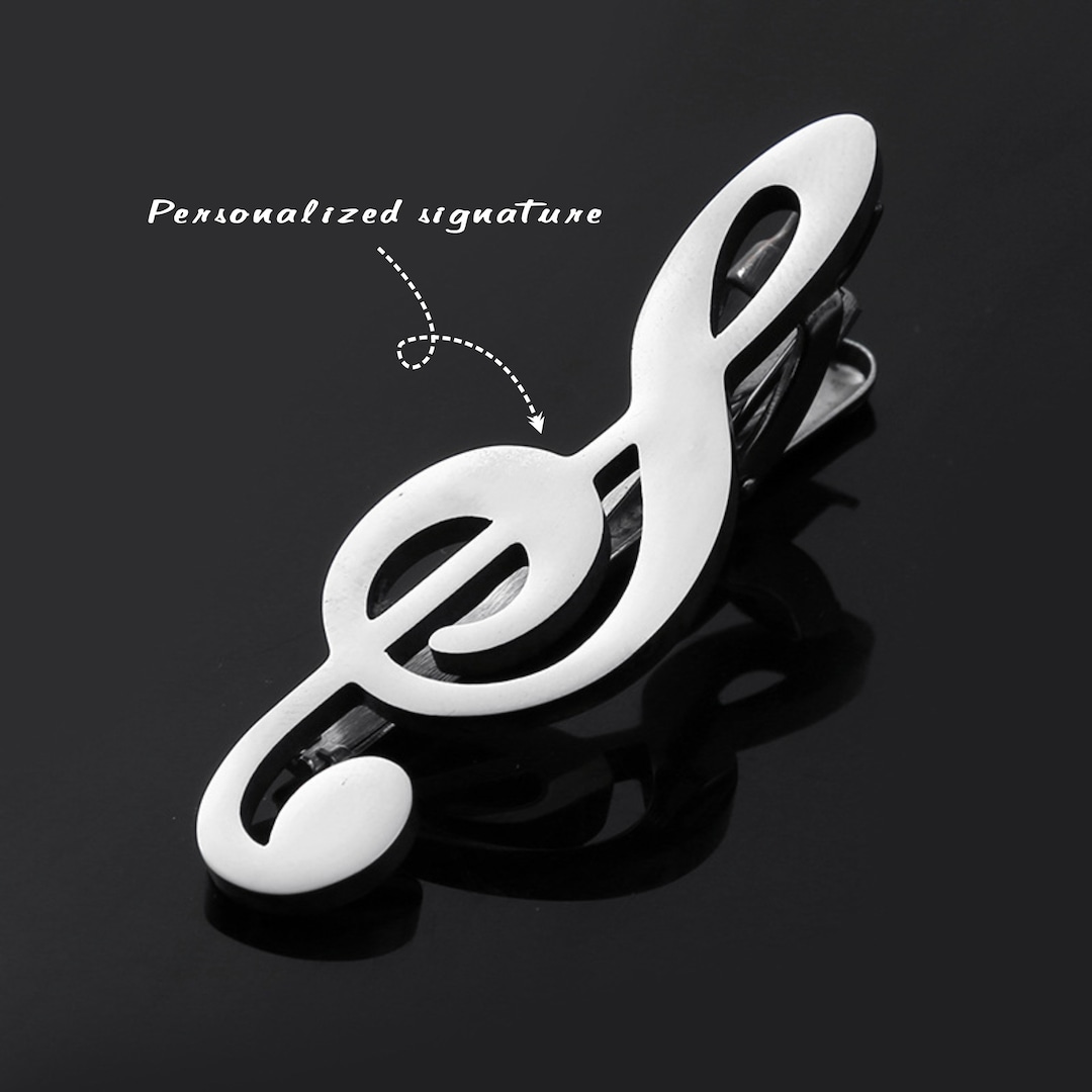 Personalized Music Notation Tie Clip, Music Notation Tie Clip, Men's ...
