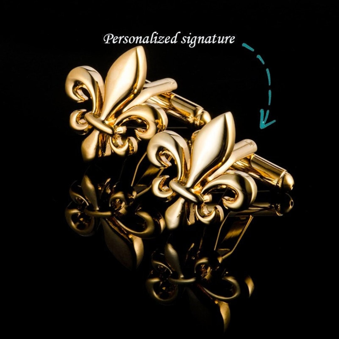 Fleur De Lis Cufflinkslily Flower Cufflinks/ Wedding Cufflinks/ Rose ...