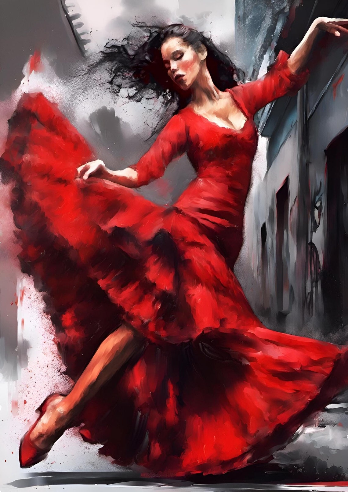 Flamenco Dancer Painting. Printable Download. Art Download. Printable ...
