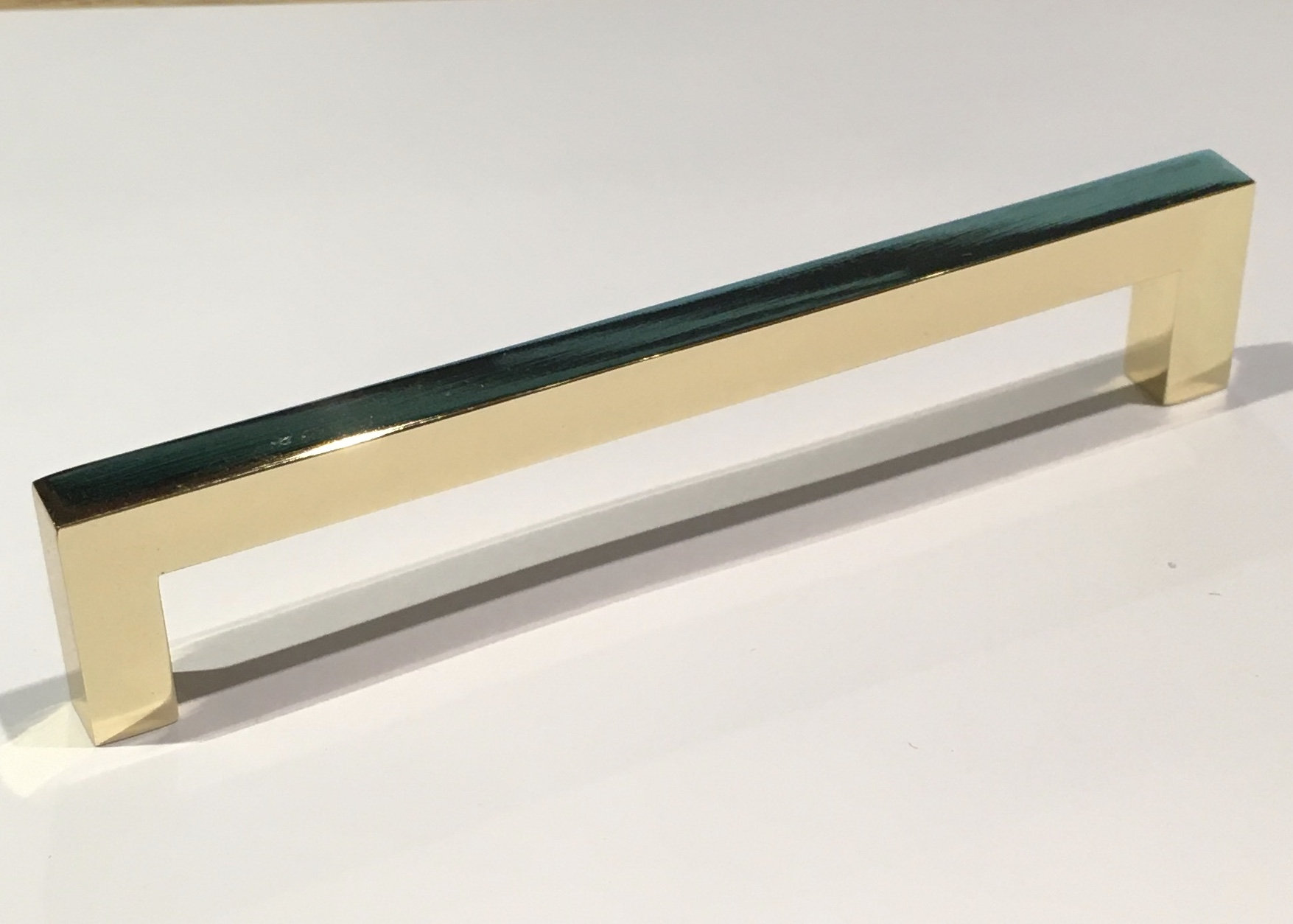 Polished Brass Square Cabinet Pull Handle 128mm Centres - Etsy UK