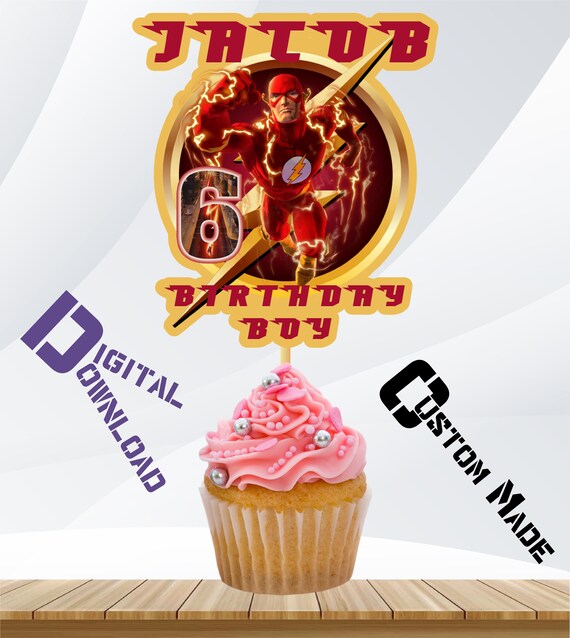 The Flash Cupcake Toppers the Flash Cake Toppers the Flash - Etsy