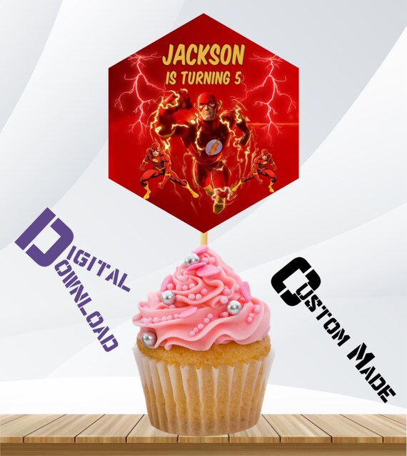 The Flash Cupcake Toppers the Flash Cake Toppers the Flash - Etsy