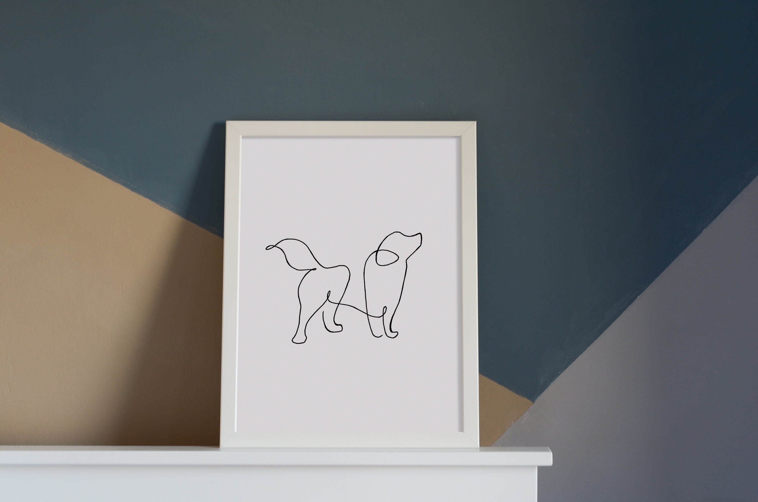 Digital Print Retriever Dog One Line Golden Retriever Golden - Etsy