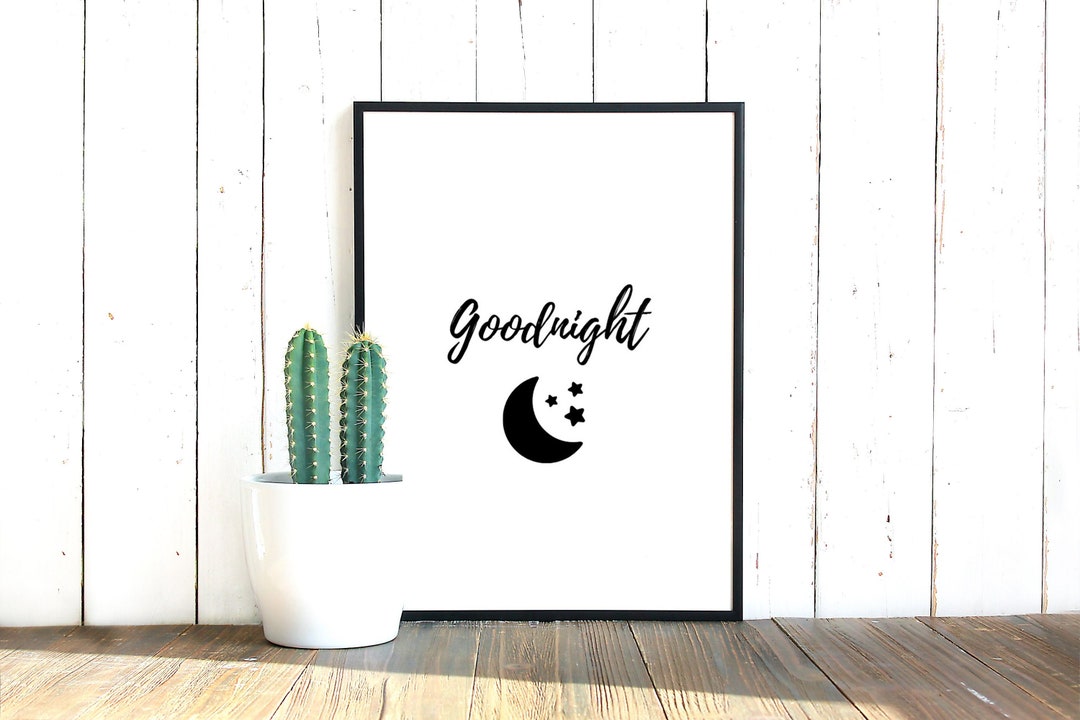 Digital Goodnight Moon Crescent Wall Art, Downloadable Printable Poster ...