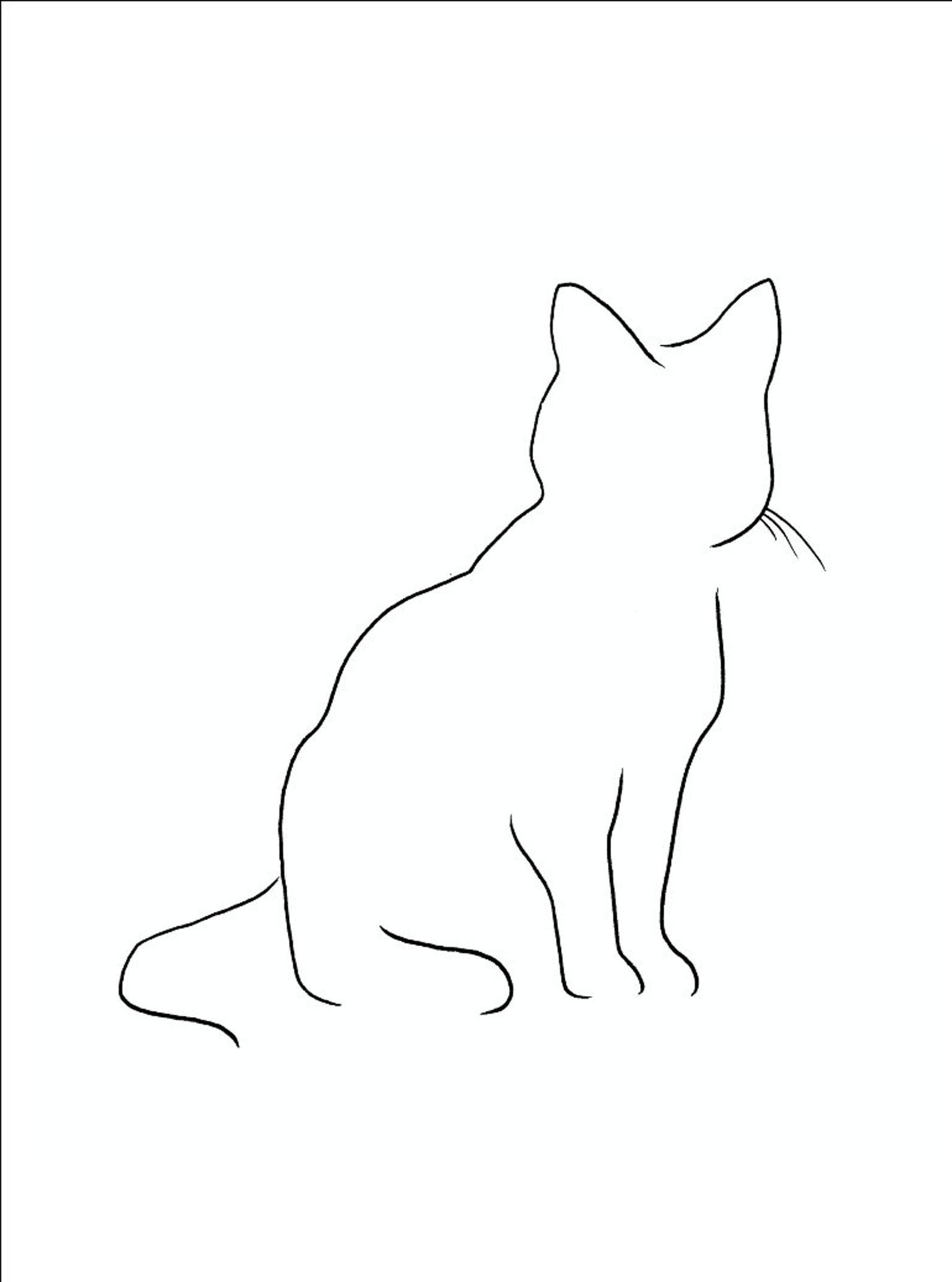 Digital Print Cat Line Drawing, Cat Silhouette Art, Line Art, One Line ...