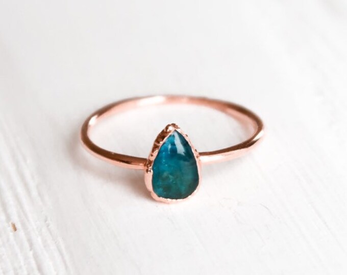 Apatite Ring Apatite Engagement Ring Blue Gemstone Ring Birthstone Ring ...