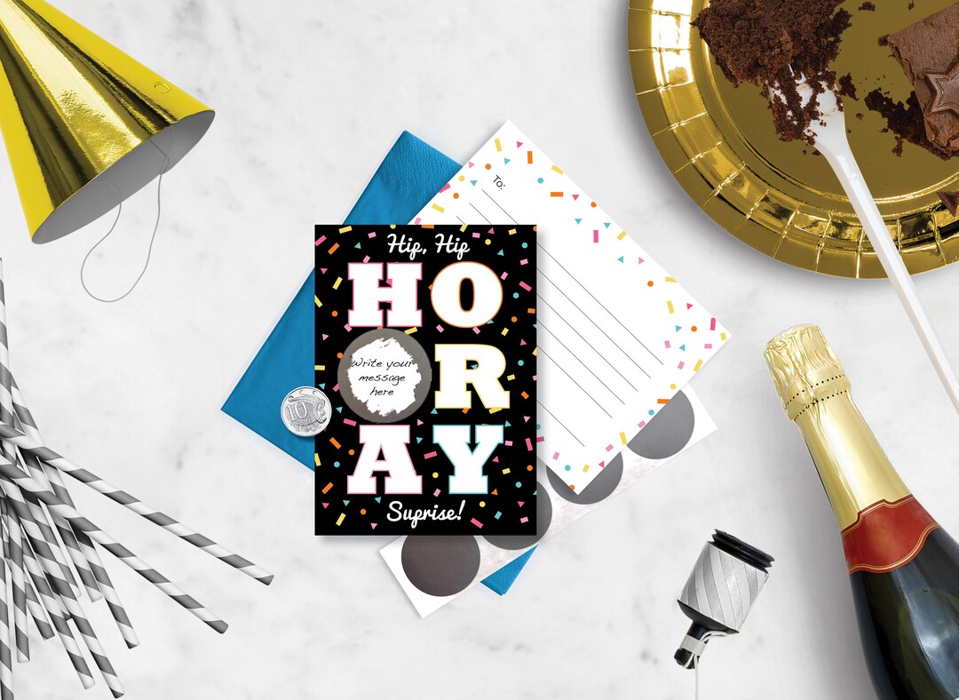 Carte d'annonce Scratch Off / Hip Hip Hourra - Etsy France