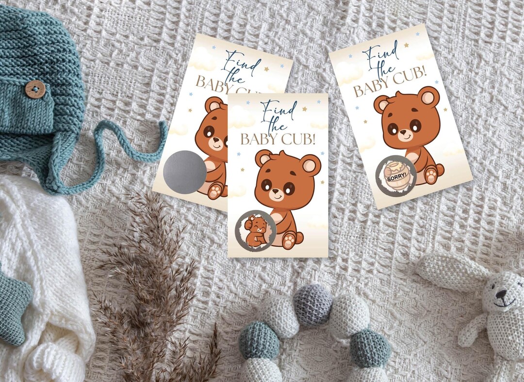 Baby Shower Scratch off / Teddy Bear Theme / Scratch off Card / Baby ...