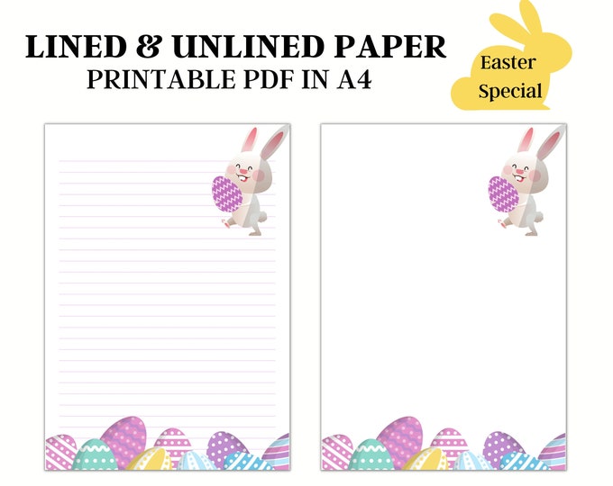 Easter Printable Paper, Printable Paper Easter, Easter Lined Paper ...