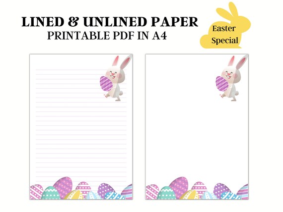 Easter Printable Paper Printable Paper Easter Easter Lined - Etsy