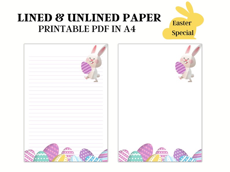 Easter Printable Paper, Printable Paper Easter, Easter Lined Paper ...