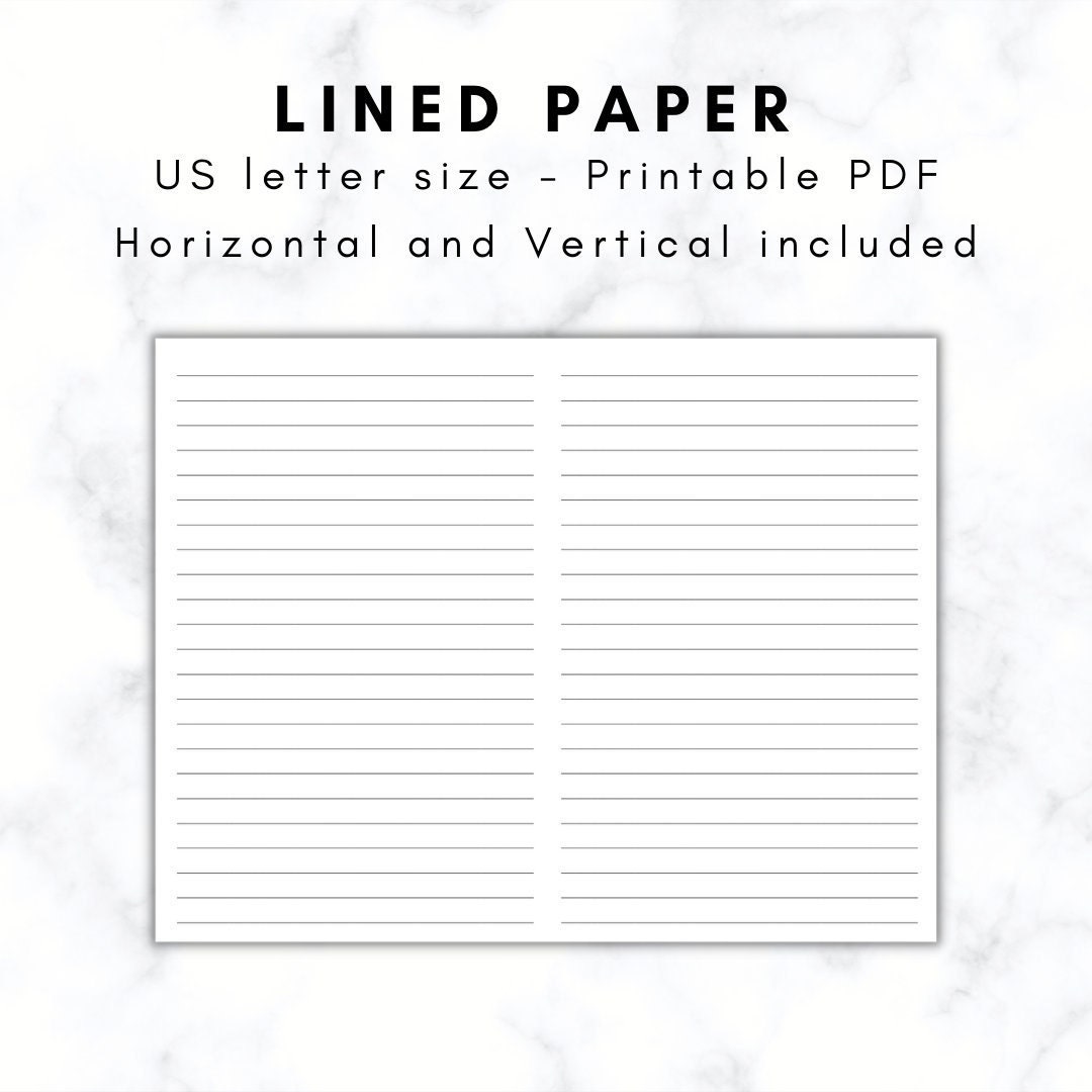 Lined Printable Journal Paper - Etsy