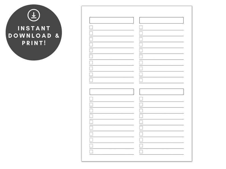 Checklist, Checklist Printable, Printable Checklist, Blank Checklist ...