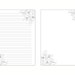 Black and White Floral Lined Paper, Printable Stationery Paper, Digital ...