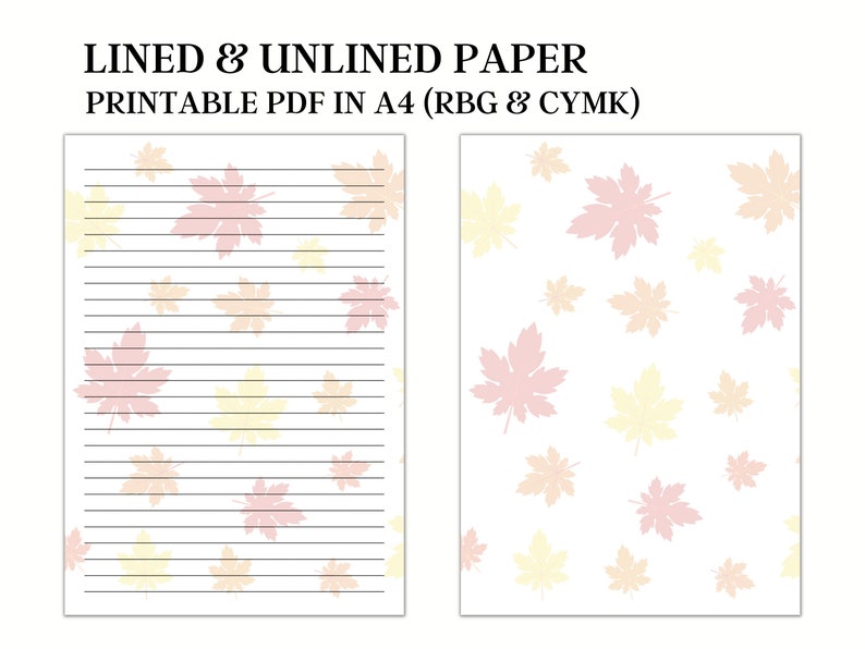 Fall Printable Paper, Fall Printable Writing Paper, Fall Printable ...