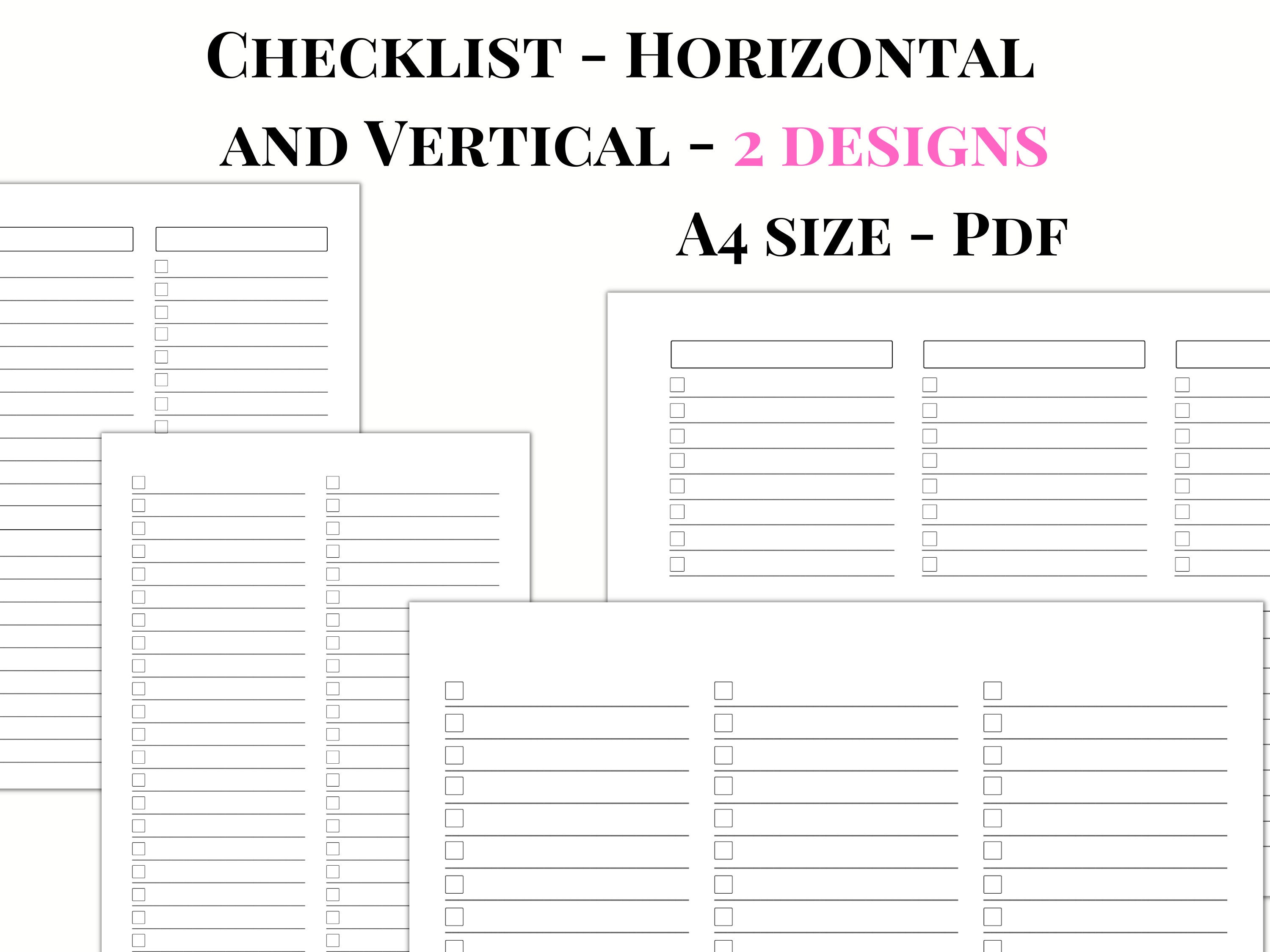 Checklist, Checklist Printable, Printable Checklist, Blank Checklist ...