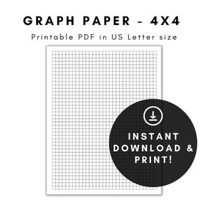 4x4 Graph Paper Printable, US Letter Size (digital Download) - Etsy