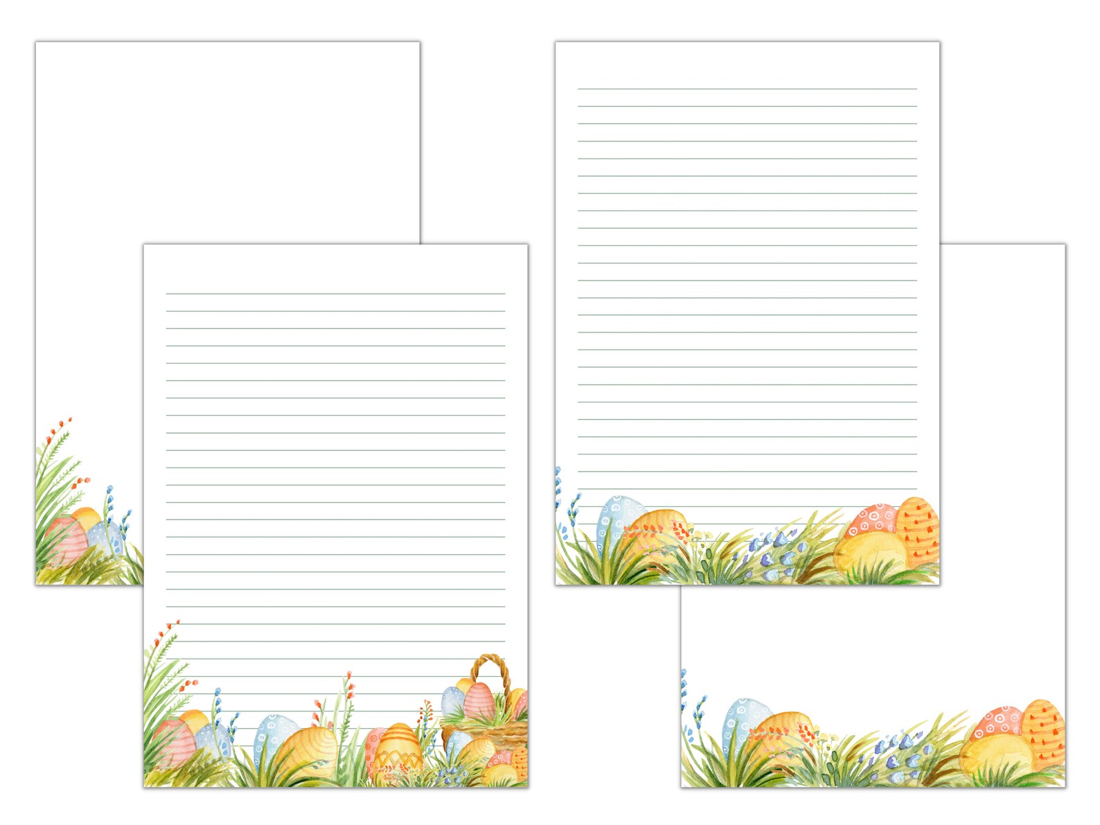 Easter Printable Paper Printable Paper Easter Easter Lined | Etsy