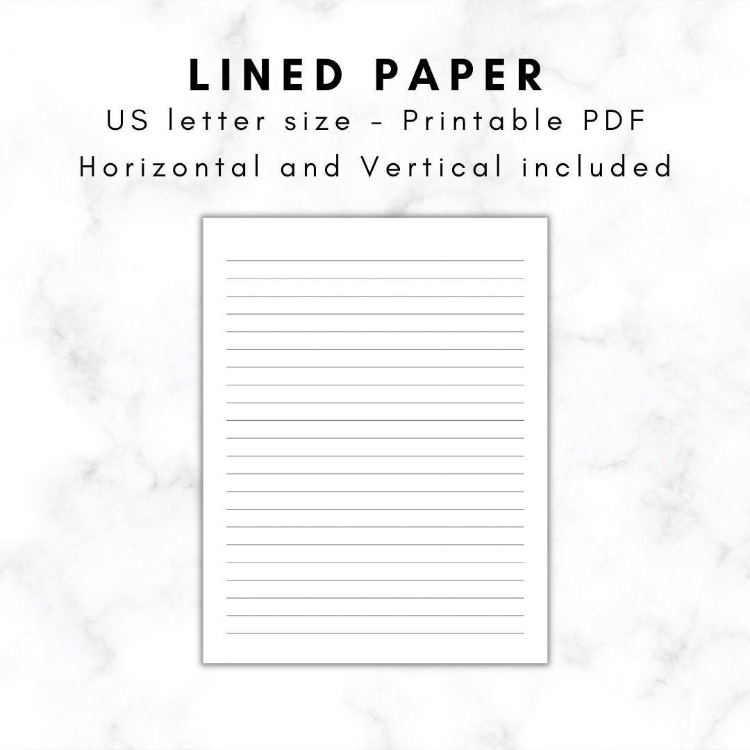 Lined Printable Journal Paper - Etsy