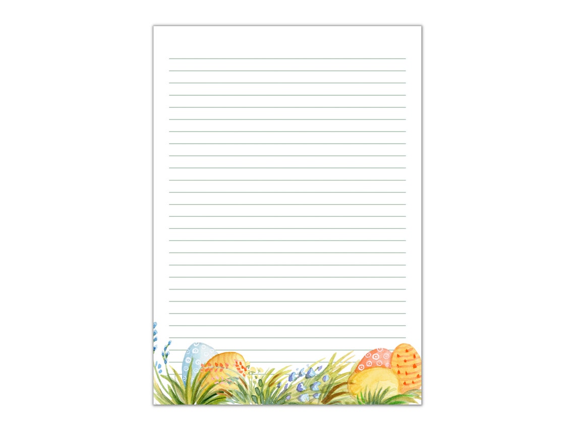 Easter Printable Paper Printable Paper Easter Easter Lined | Etsy