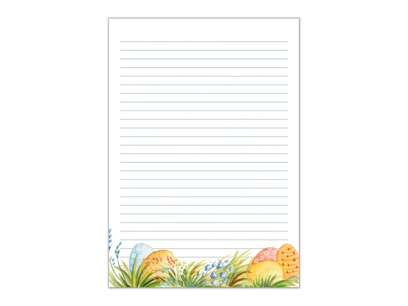 Easter Printable Paper Printable Paper Easter Easter Lined | Etsy