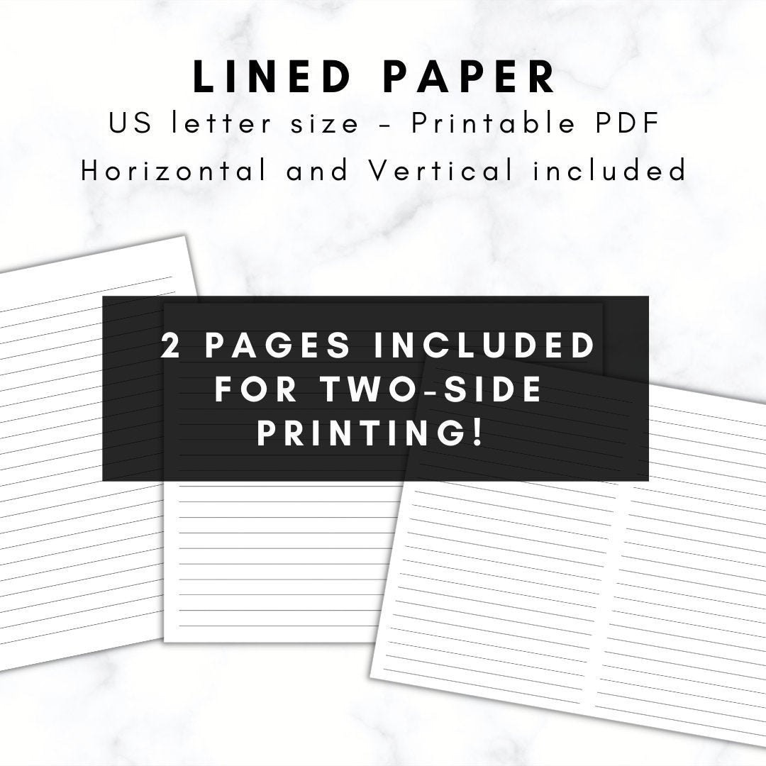 Lined Printable Journal Paper - Etsy