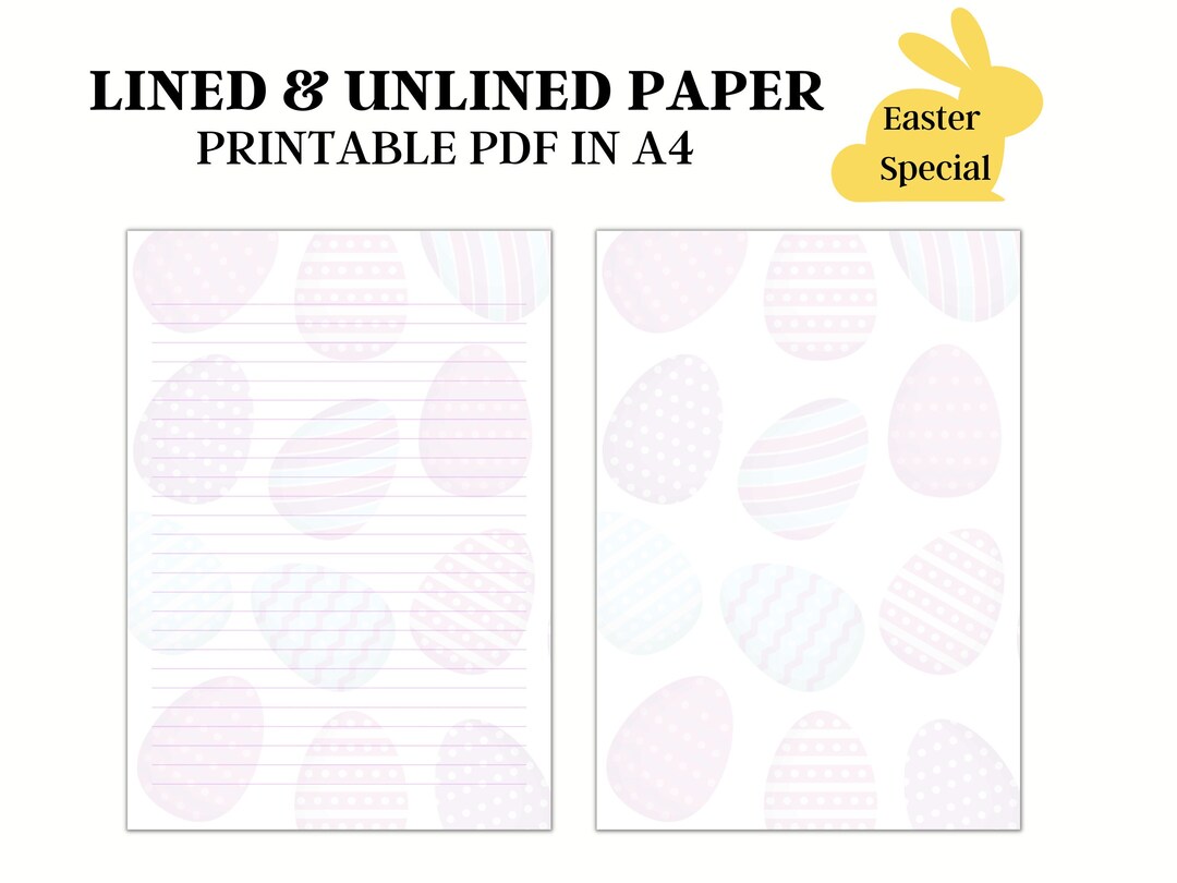 Easter Printable Paper, Printable Paper Easter, Easter Lined Paper, Easter Unlined Paper, Easter ...