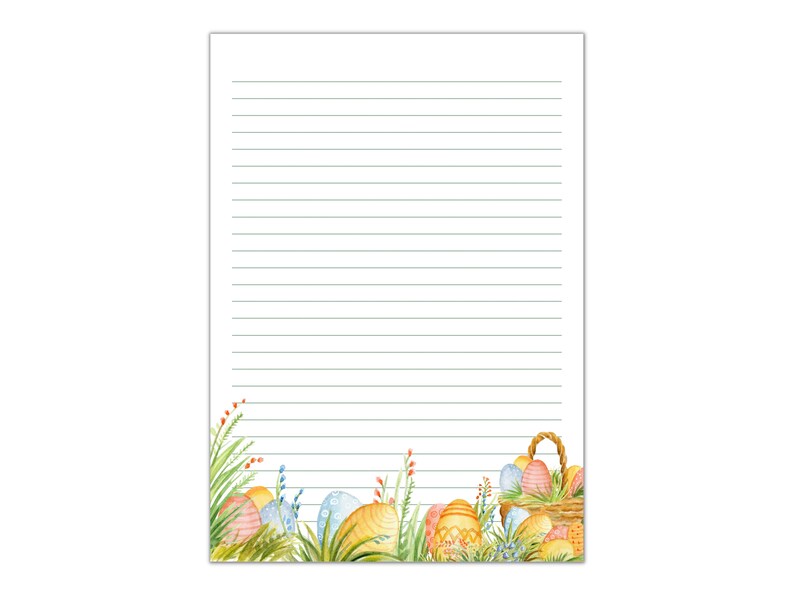 Easter Printable Paper Printable Paper Easter Easter Lined | Etsy