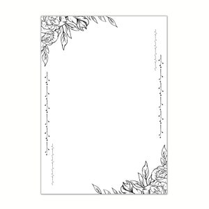 Printable Black and White Floral Stationery Paper - Etsy