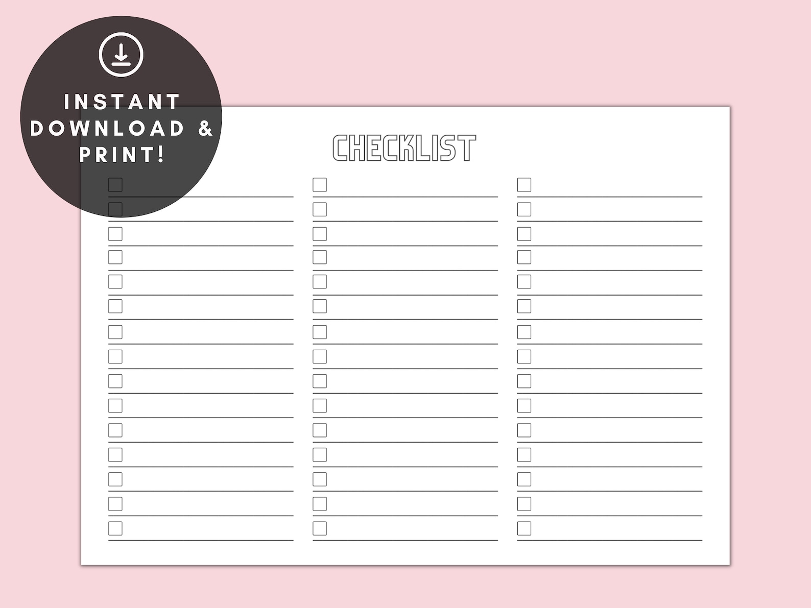 Checklist, Checklist Printable, Printable Checklist, Blank Checklist ...
