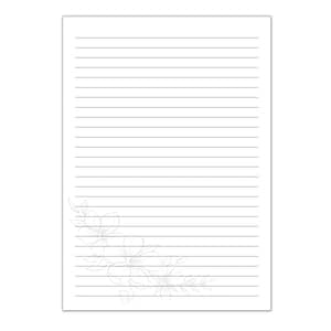 Black and White Floral Lined Paper Printable Stationery - Etsy