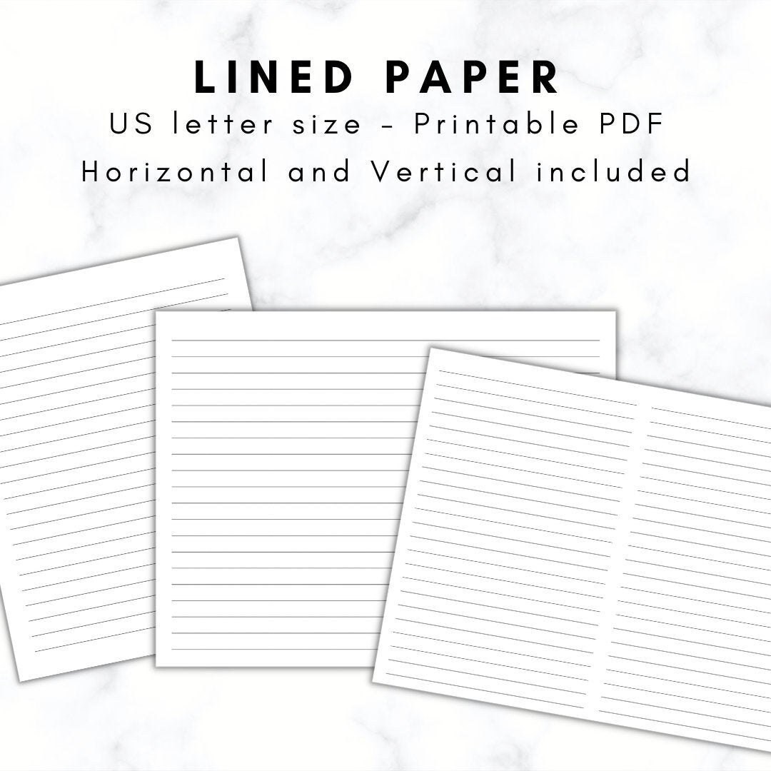 Lined Printable Journal Paper - Etsy