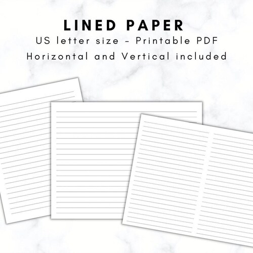 A4 Lined Paper Digital Bundle Lined Paper Printable Lined - Etsy