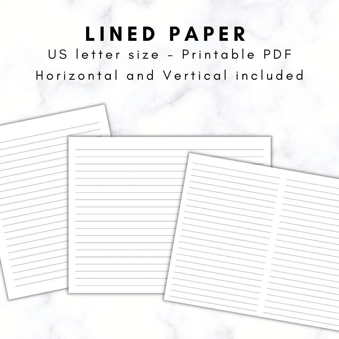 Lined Printable Journal Paper - Etsy