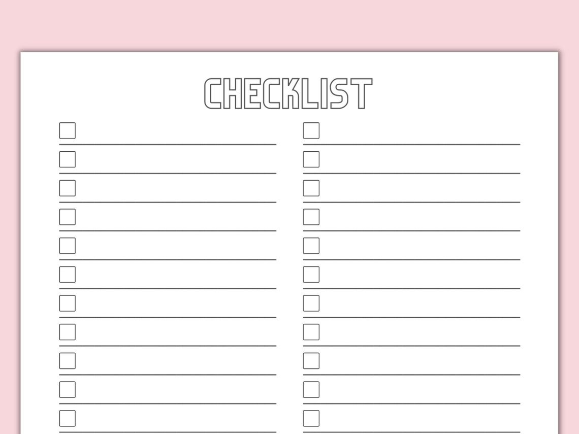 Controlelijst, checklist afdrukbaar, afdrukbare checklist, blanco ...