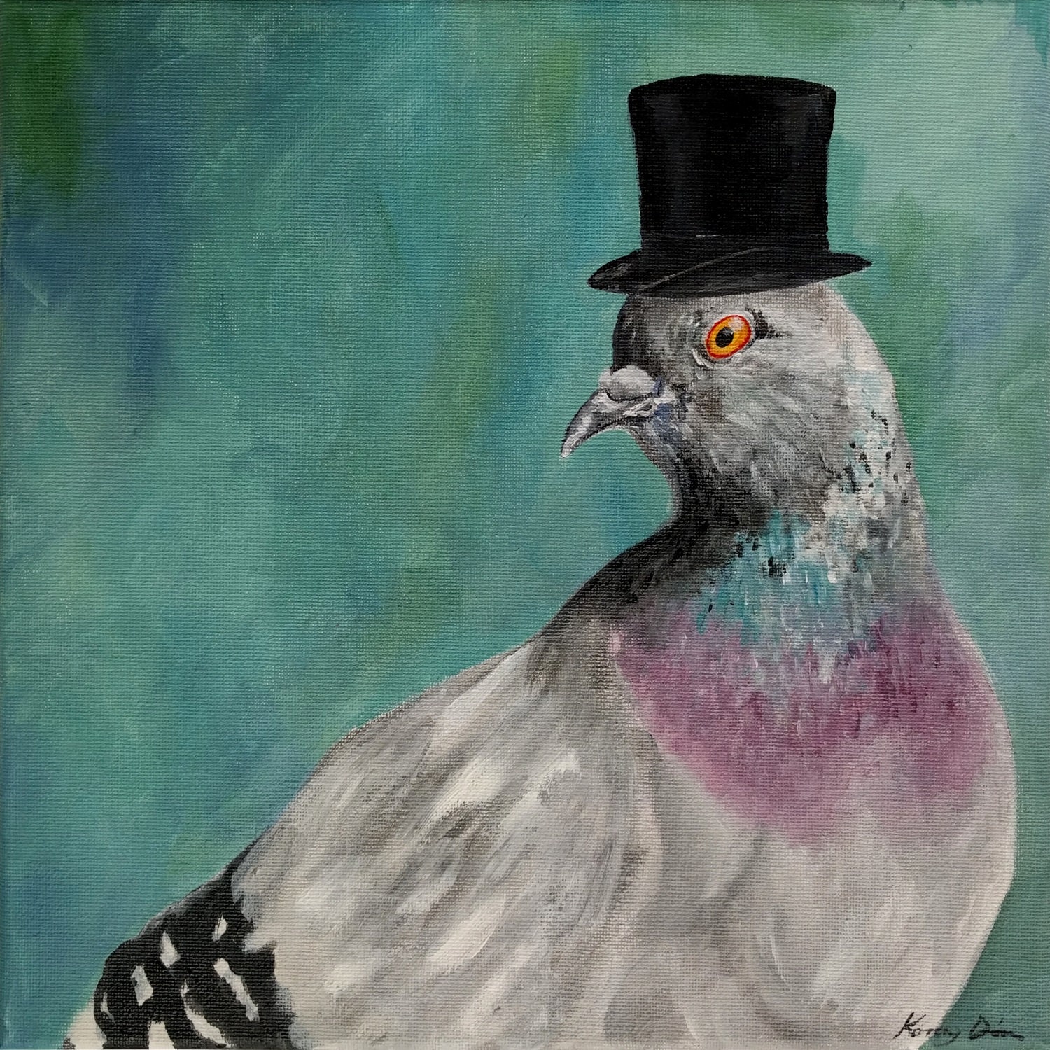 ELEGANT PIGEON ACRYLIC Painting Fine Art Prints and Original | Etsy