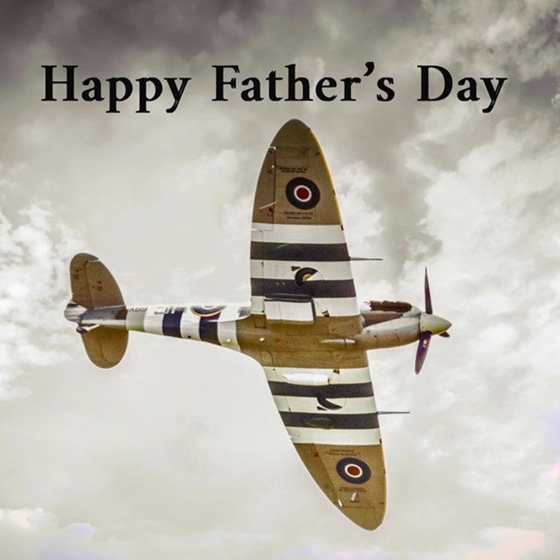 Spitfire Square Fathers Day Card - Etsy UK