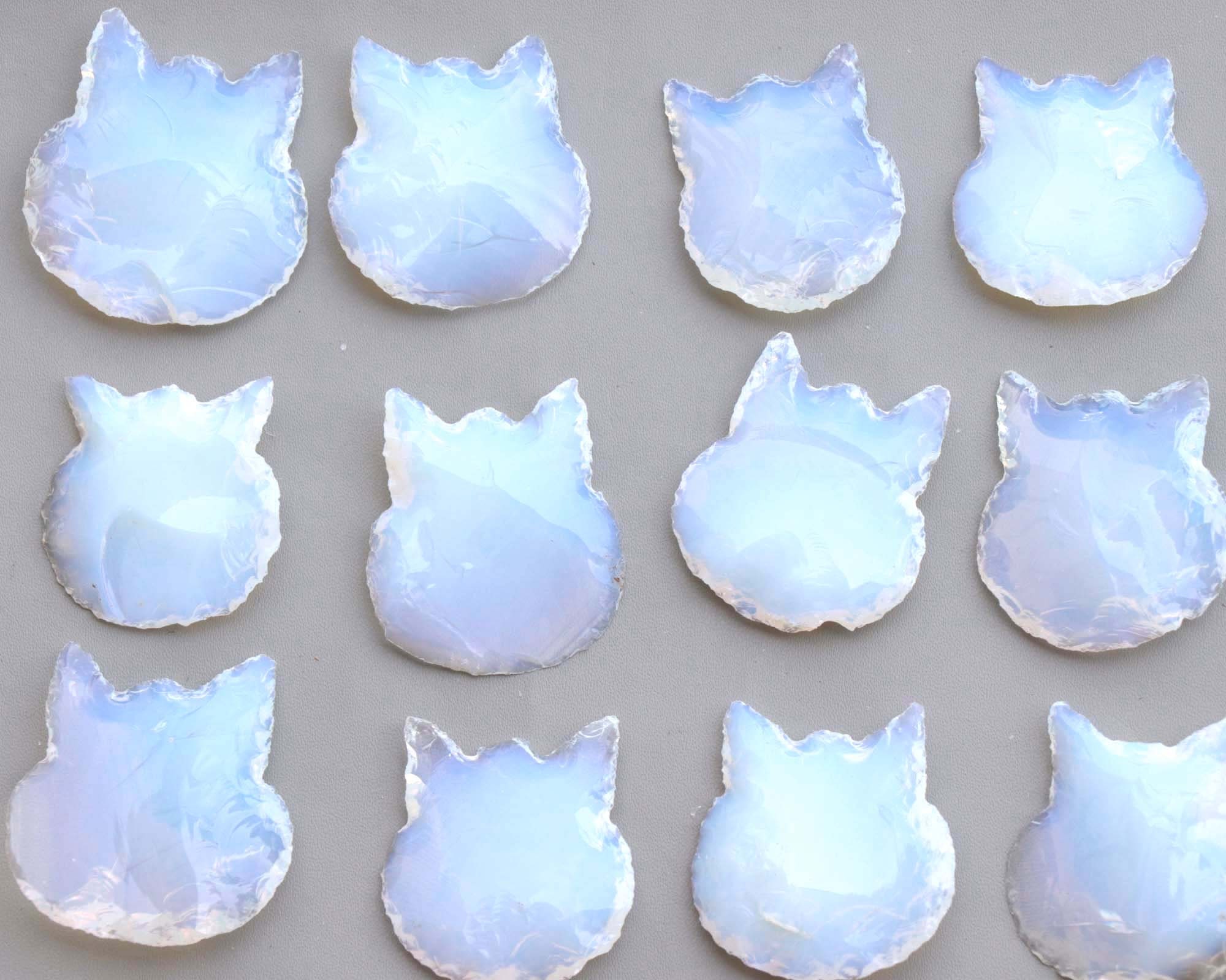 Opalite Cat Head- Carved Crystal- Cat Head Shaped Crystal- Head ...