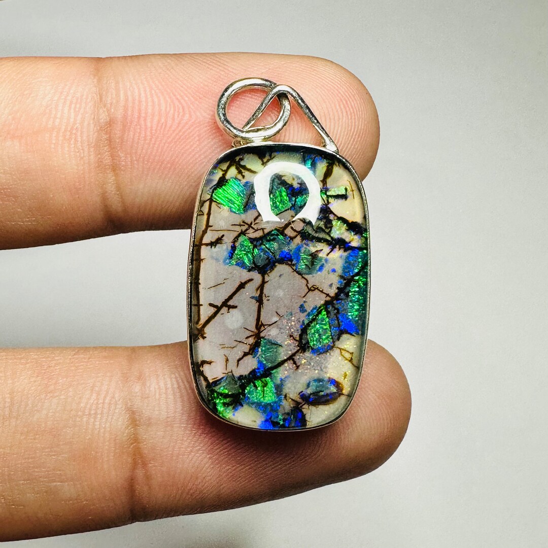 Monarch Opal Gemstone Pendant Opal Silver Pendant Handmade Jewelry ...