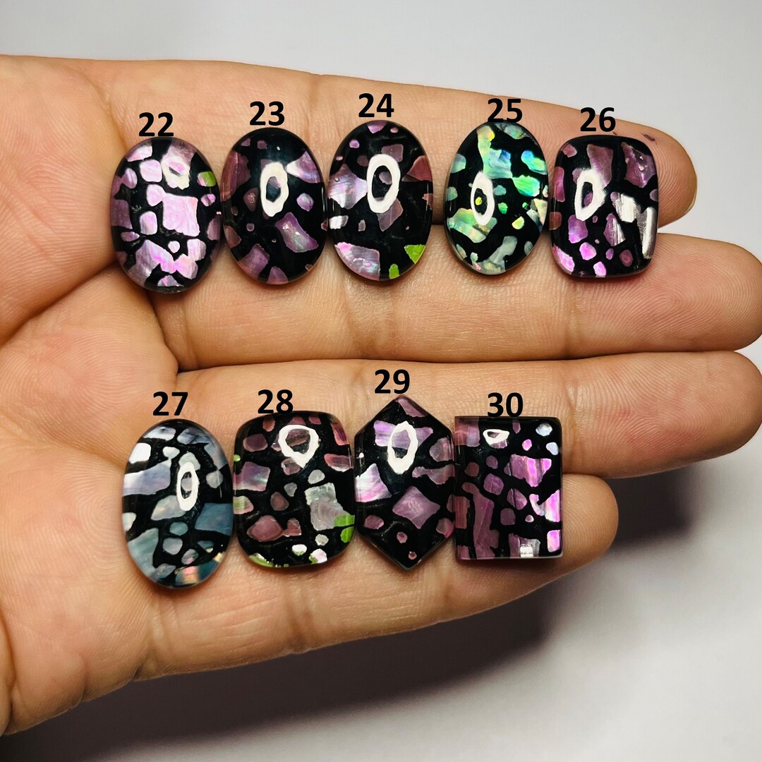 Natural Abalone Shell Crystal Doublet Cabochon, Wholesale Lot Abalone ...