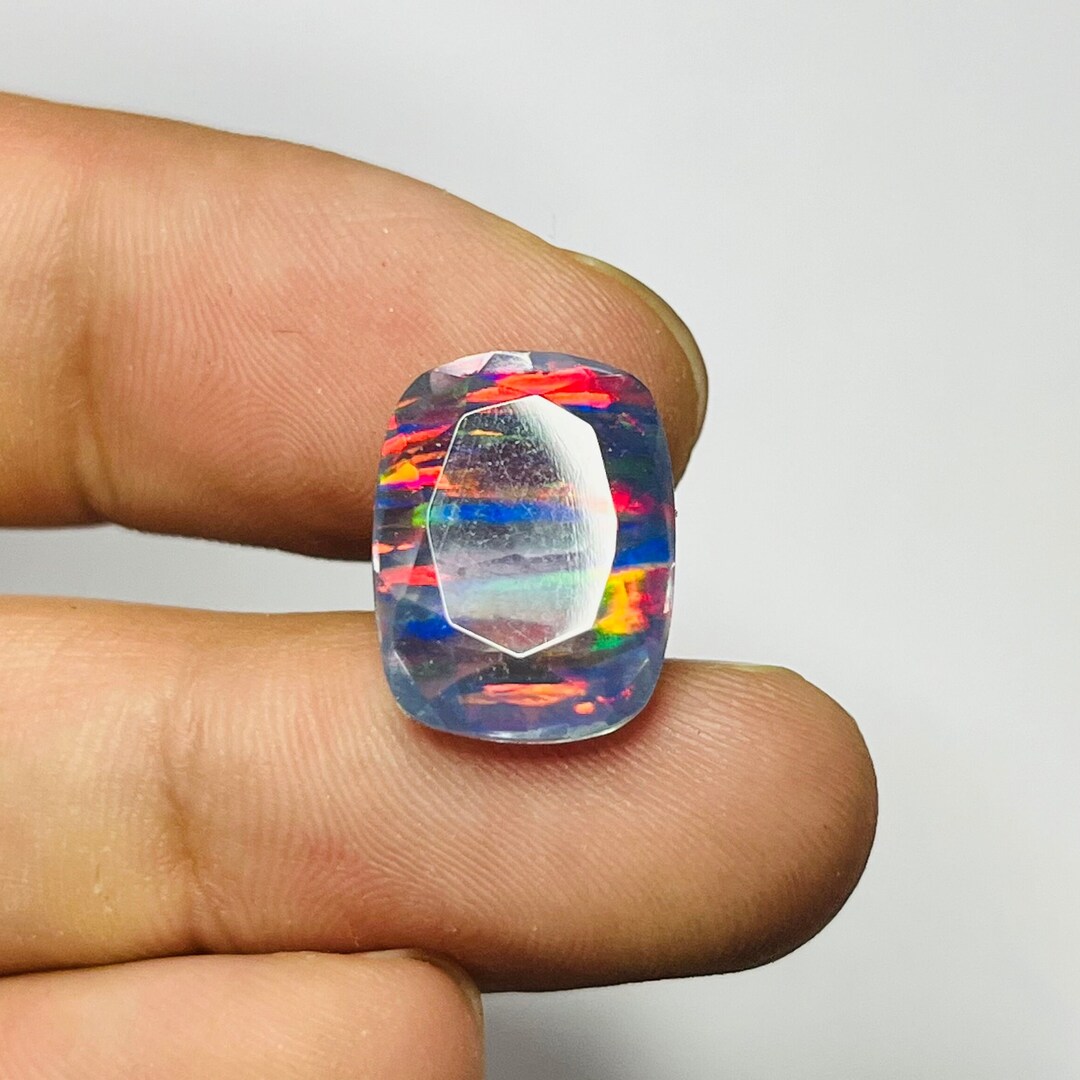 Blue Fire Gilson Aurora Gemstone, Faceted Aurora Opal Doublet, Making ...