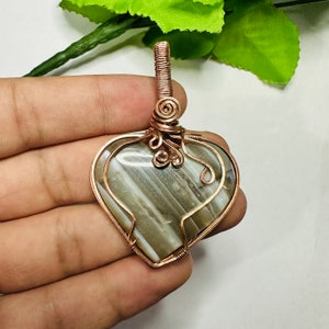 Wire Wrap Heart Pendant Copper Wire Wrapped Heart Pendant Onyx Heart ...