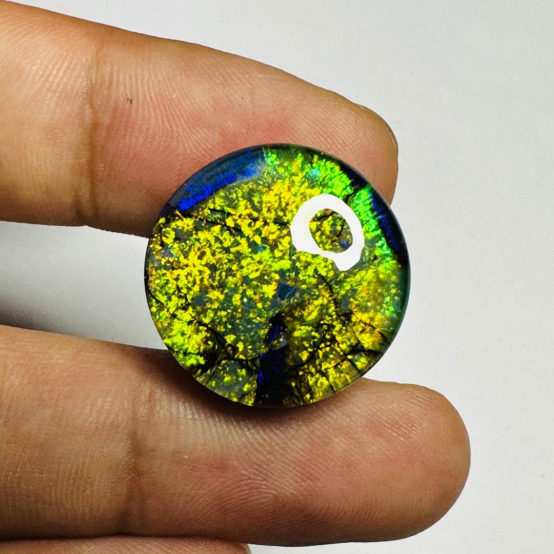 Rare Monarch Opal Cabochon Gemstone Round Shape Welo Fire Sterling Opal ...