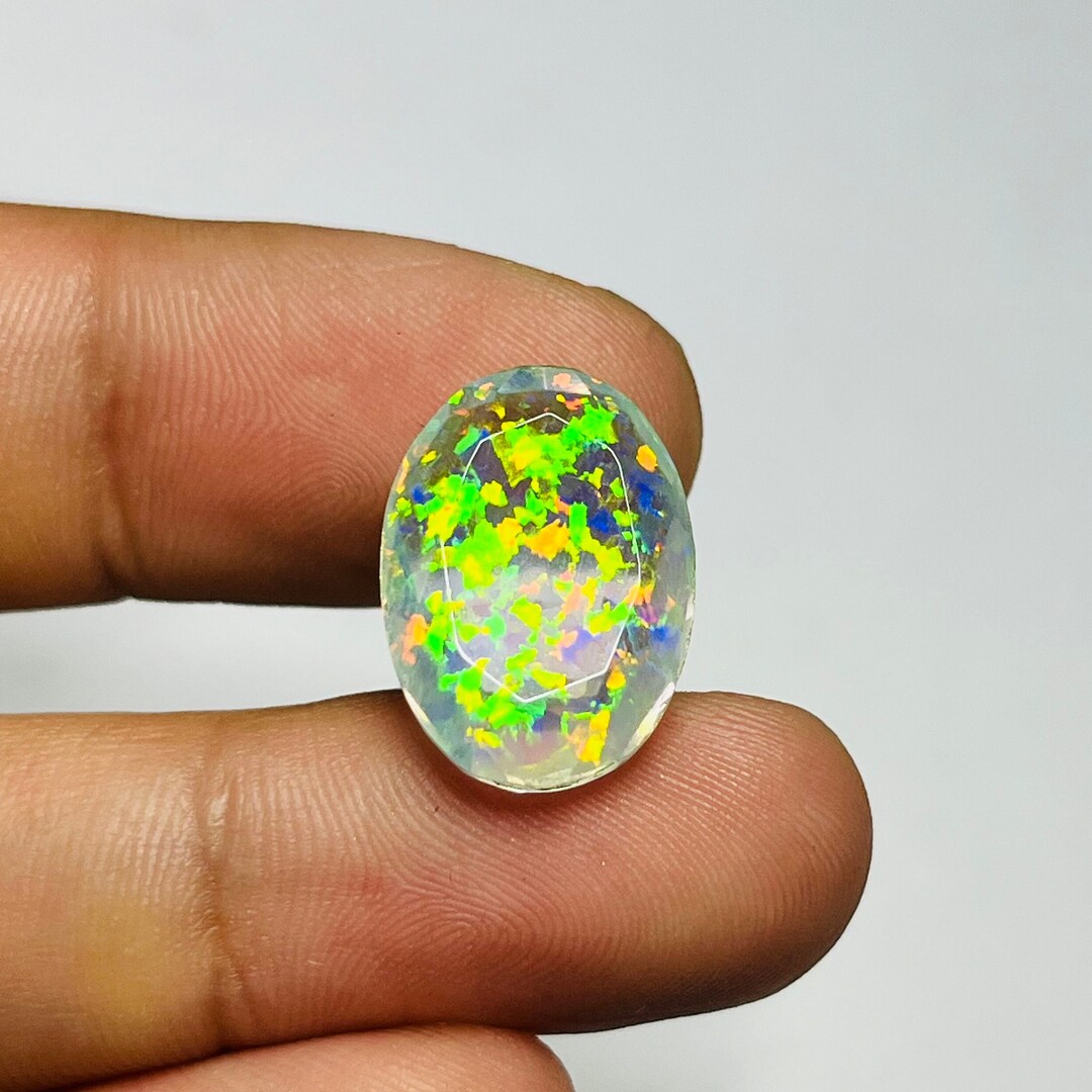 Attractive Gilson Opal Gemstone, Oval Both Side Cut Fire Aurora Opal ...