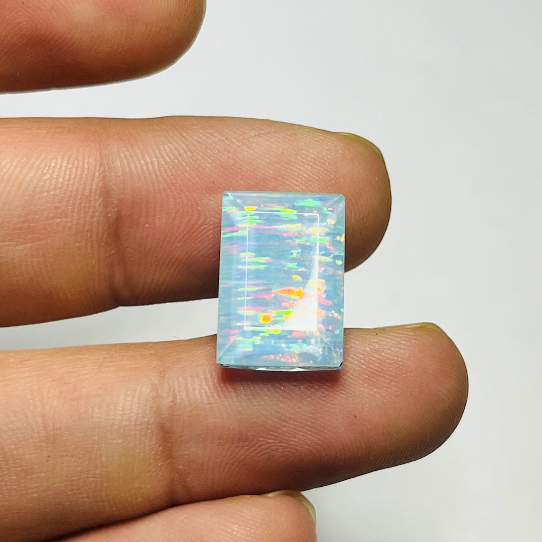 Excellent Quality Aurora Opal Gemstone, Emerald Cut Opal Stone, Making ...