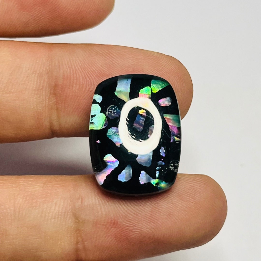Abalone Shell Cabochon, Rectangle Shape Abalone Doublet Gemstone ...