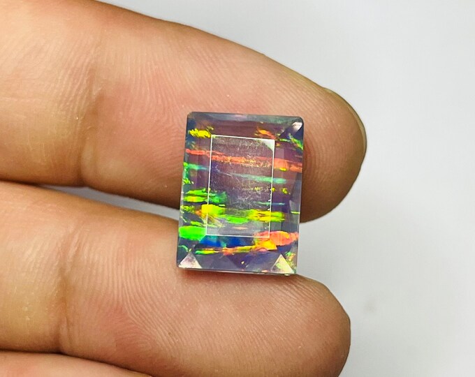 Top Quality Aurora Opal Emerald Cut Gilson Aurora Opal Loose Gemstone ...