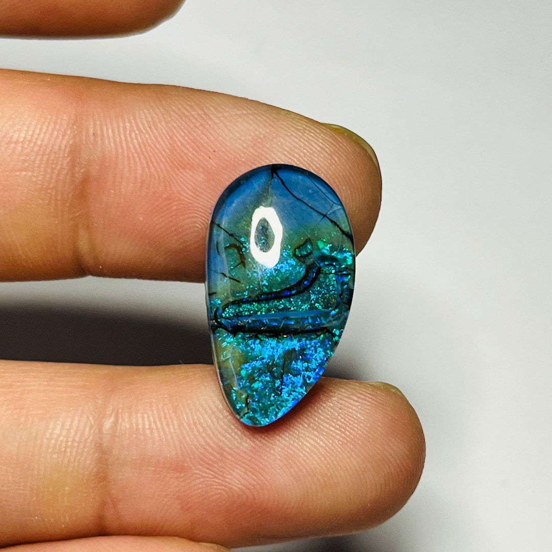 Blue Fire Monarch Opal Gemstone 11.90 Carat Sterling Opal Doublet ...