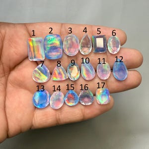 Aurora Opal Gemstone, Crystal Faceted Opal Doublet, Rainbow Fire Opal ...