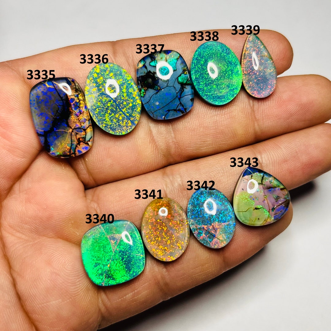 Monarch Opal Cabochon Multi Fire Sterling Opal Doublet Gemstone Making ...